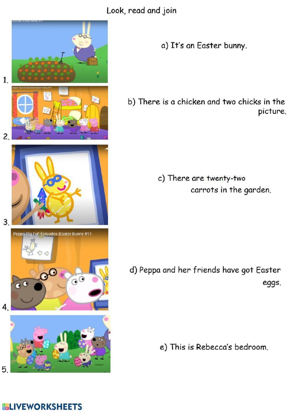 Peppa Pig - Easter bunny worksheet | Live Worksheets