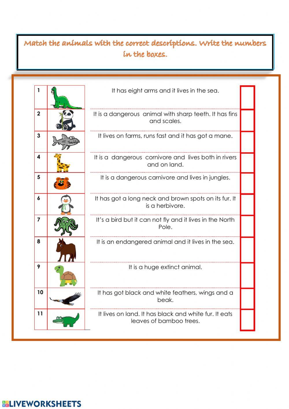 animals and body body parts online exercise for | Live Worksheets