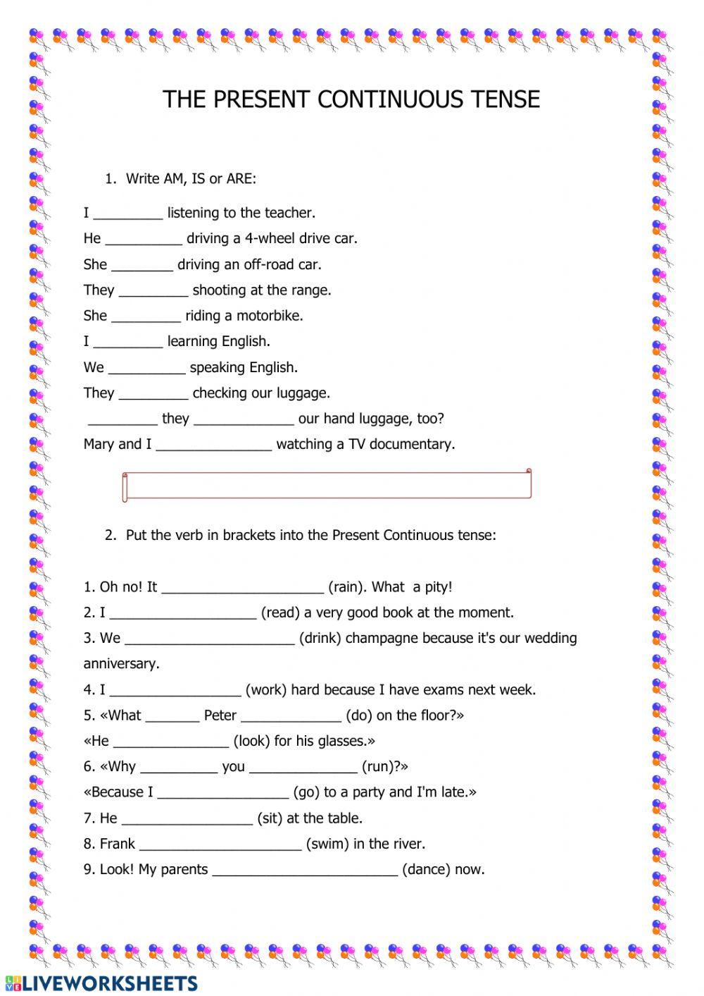 Present continuous 123198 | anitalasic | LiveWorksheets