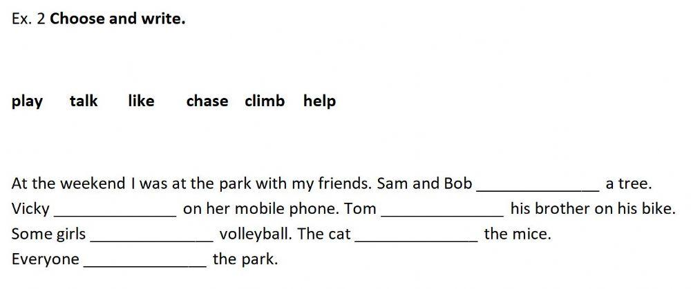 Choose and write interactive worksheet | Live Worksheets