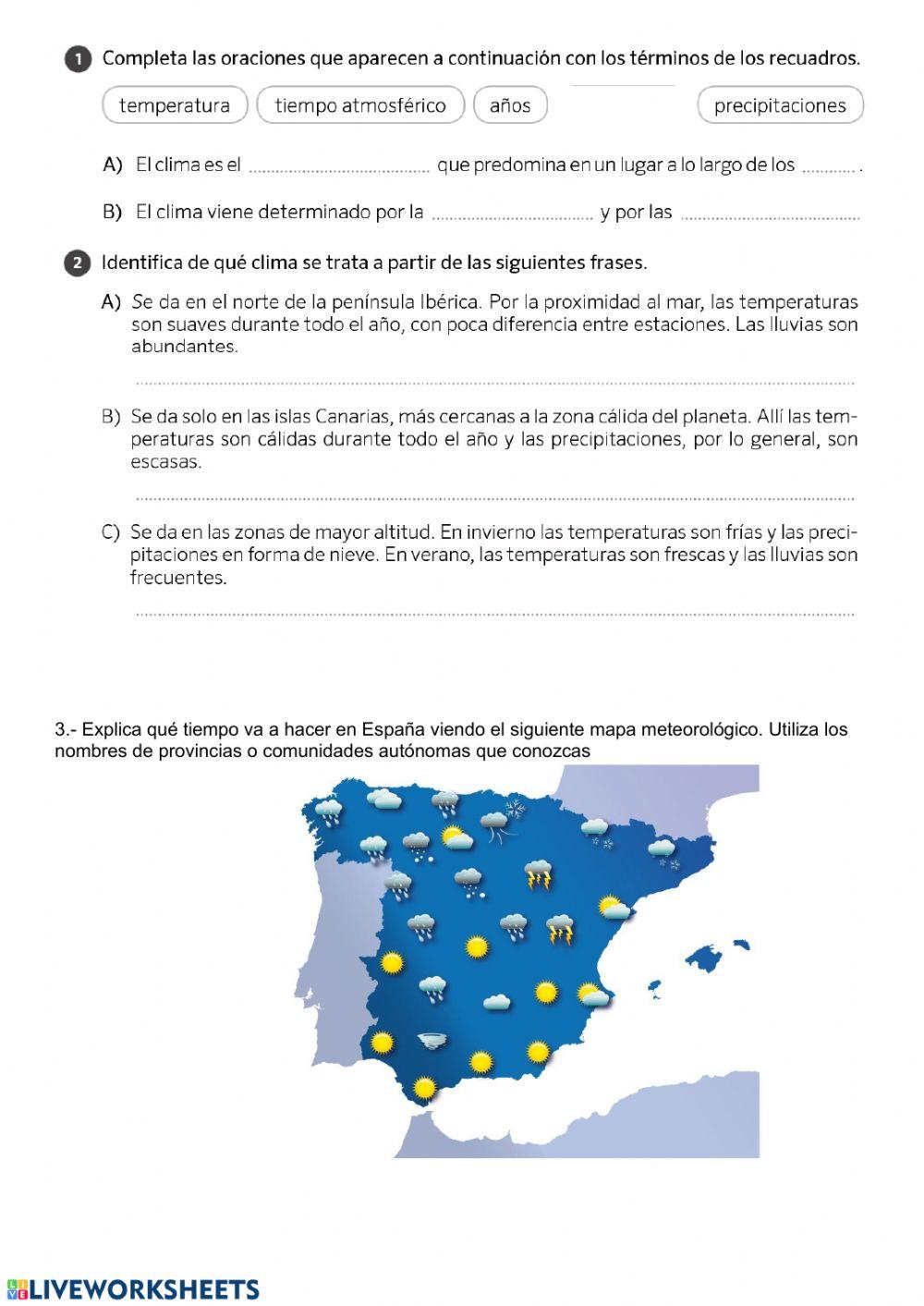 Clima 2 worksheet | Live Worksheets