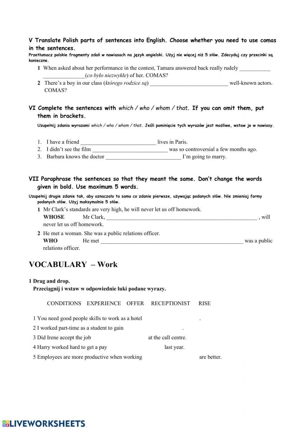 Relative clause… | Free Interactive Worksheets | 123629
