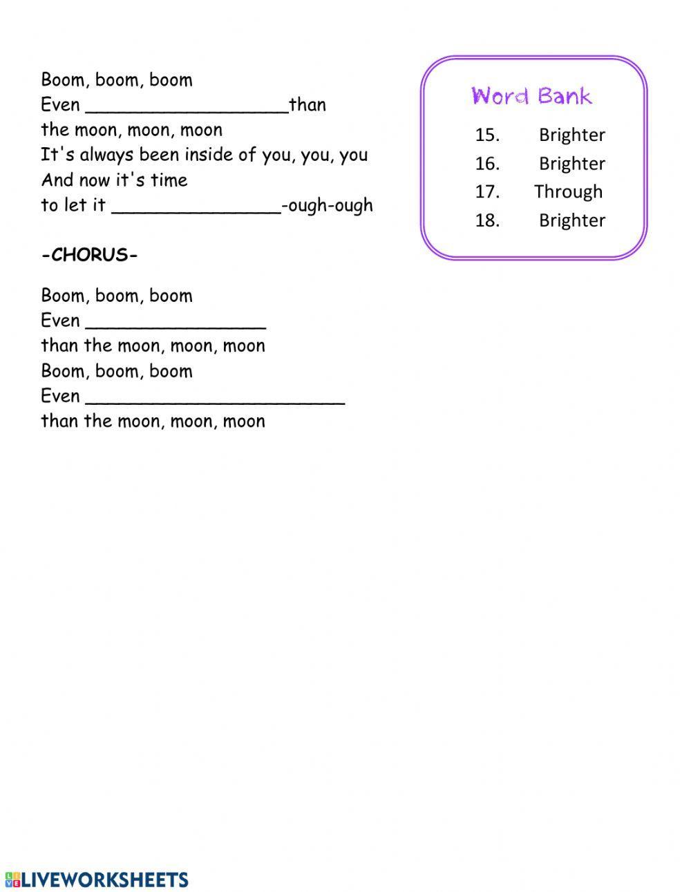 Firework worksheet | Live Worksheets