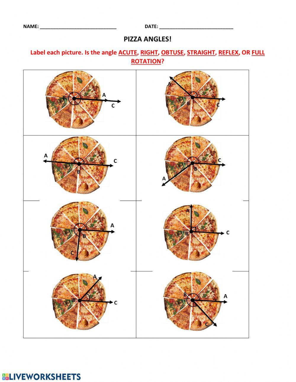 Pizza Angles 123982 | Sean Steel | Live Worksheets
