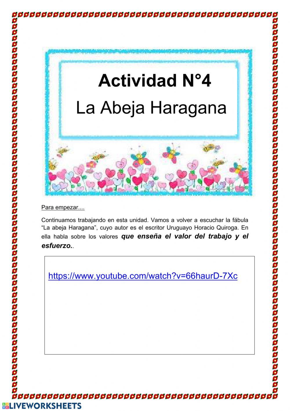 La abeja haraga… | Free Interactive Worksheets | 124024