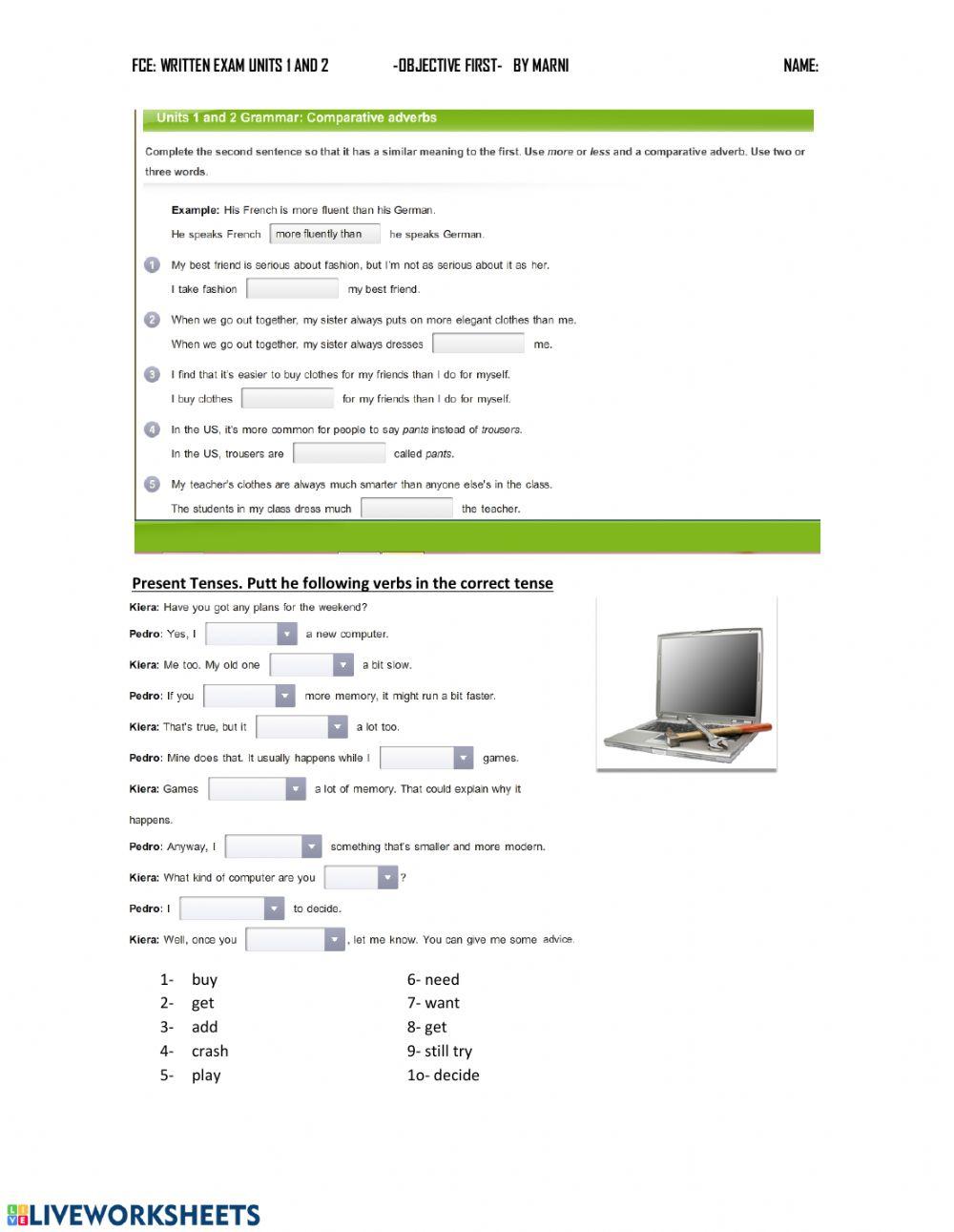 FCE N Test online exercise for | Live Worksheets