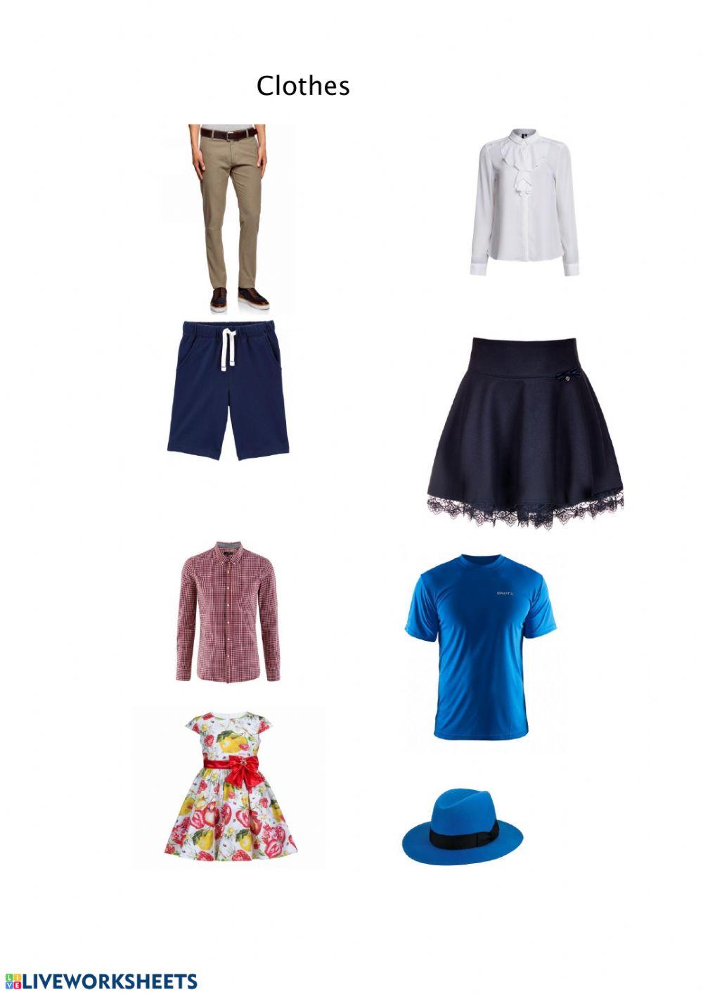 Clothes online exercise for Grade3 | Live Worksheets