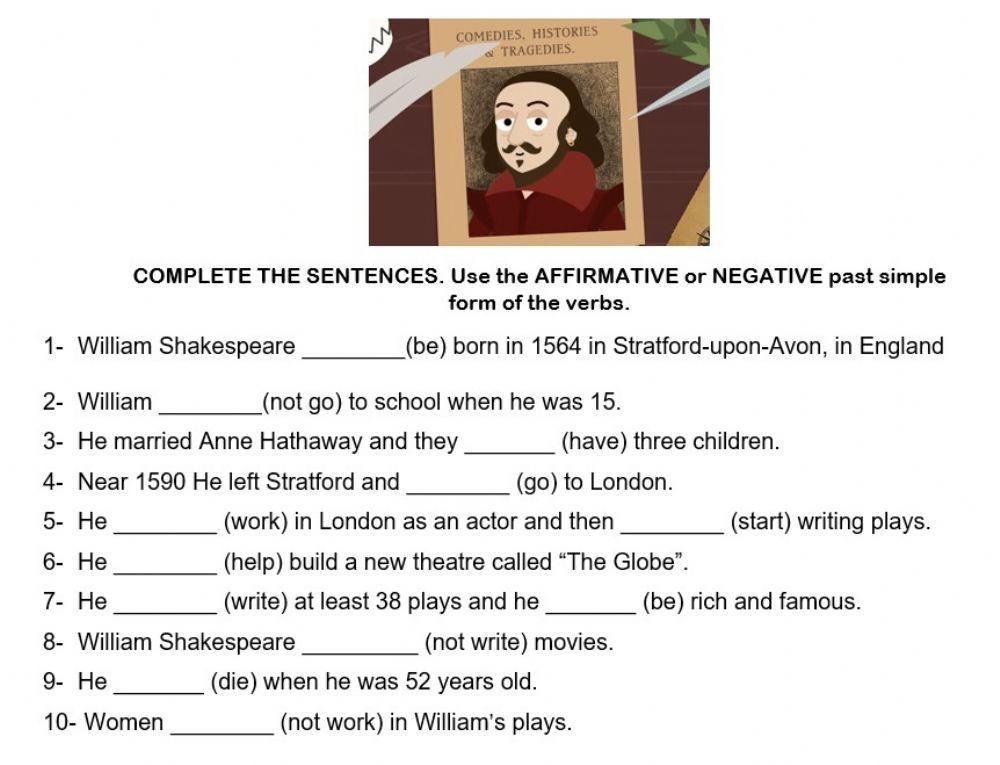 Shakespeare story worksheet | Live Worksheets