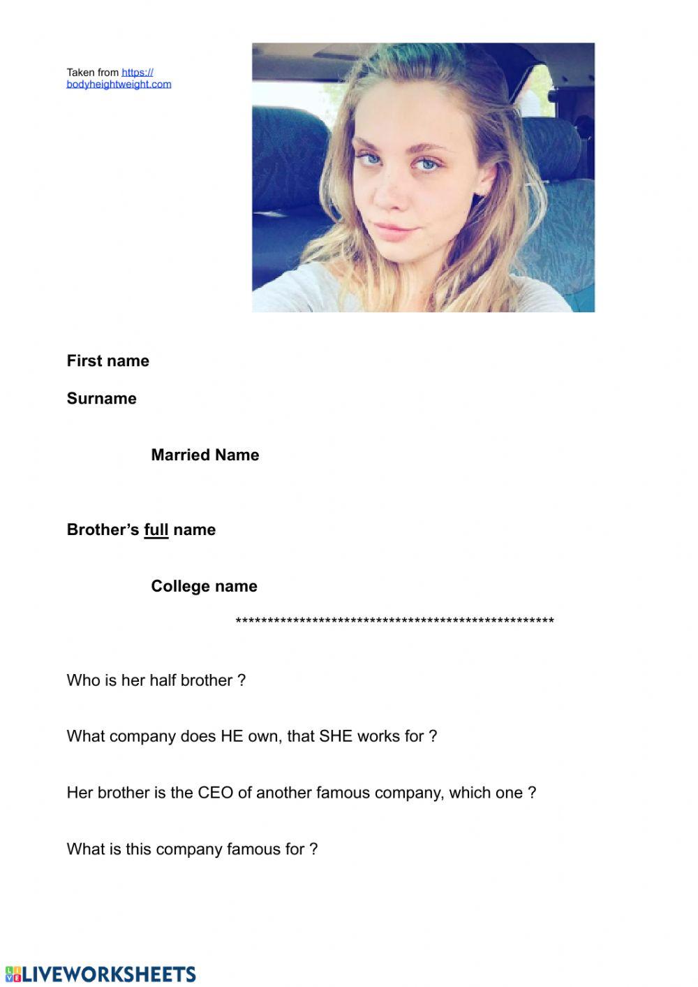 Who is she ? 125774 | magbee | Live Worksheets
