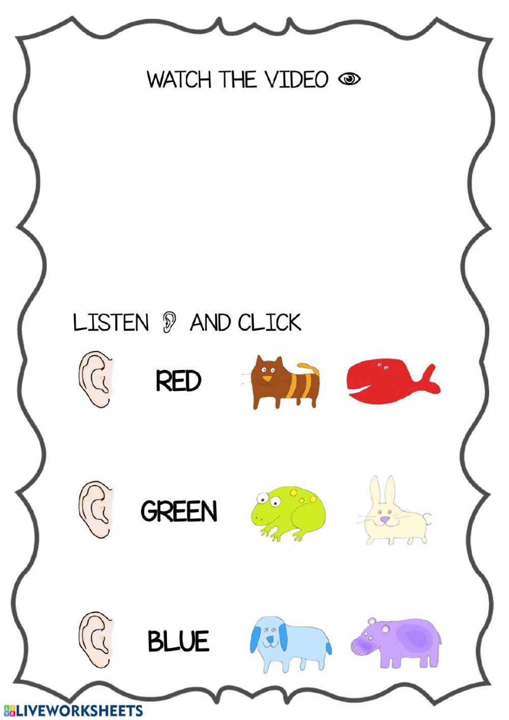 Colours online exercise for Infants | Live Worksheets