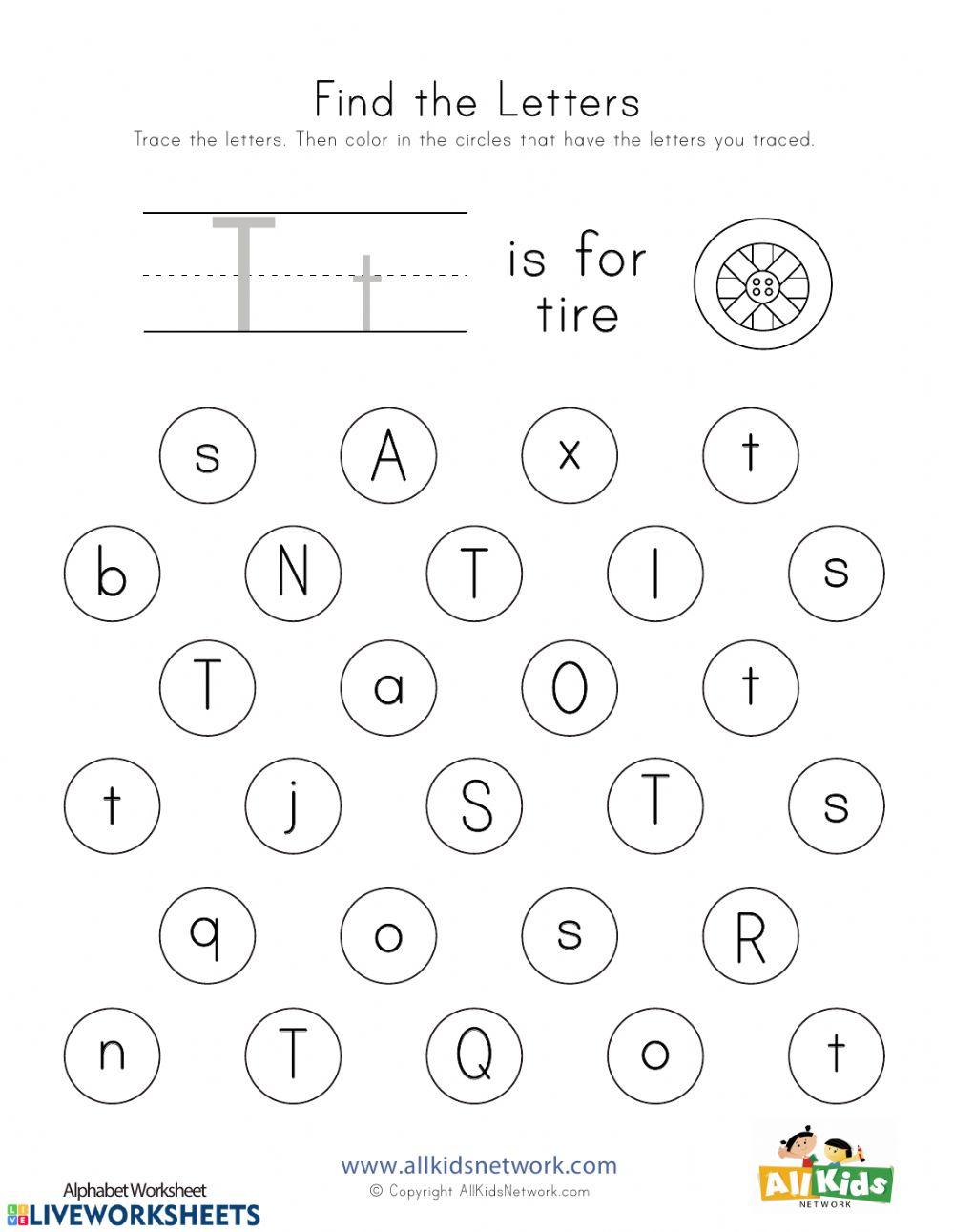 Letter T online exercise for | Live Worksheets