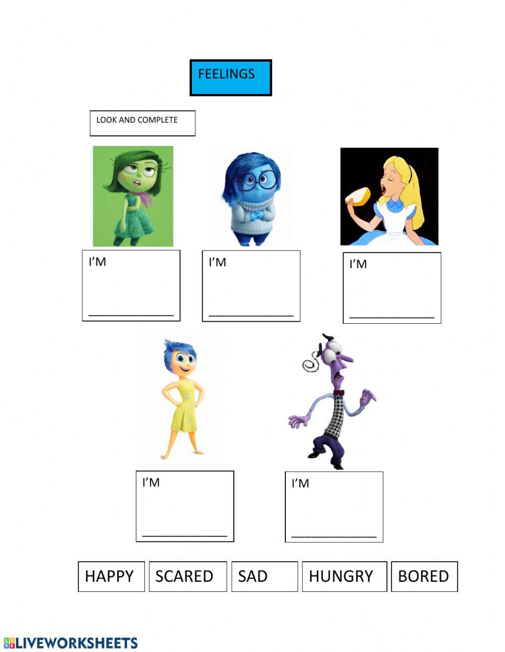 Feelings online exercise for Elemental | Live Worksheets