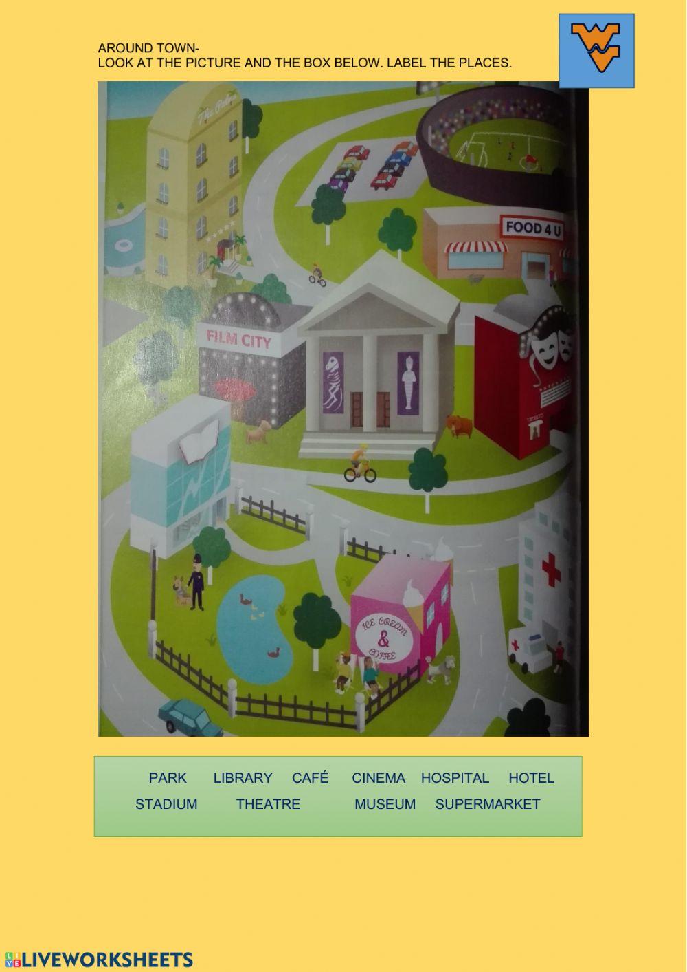 Places in town | Free Interactive Worksheets | 126561