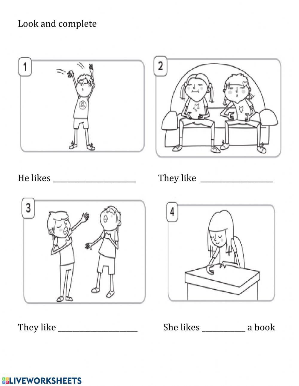 Likes and dislikes online pdf exercise for intro | Live Worksheets