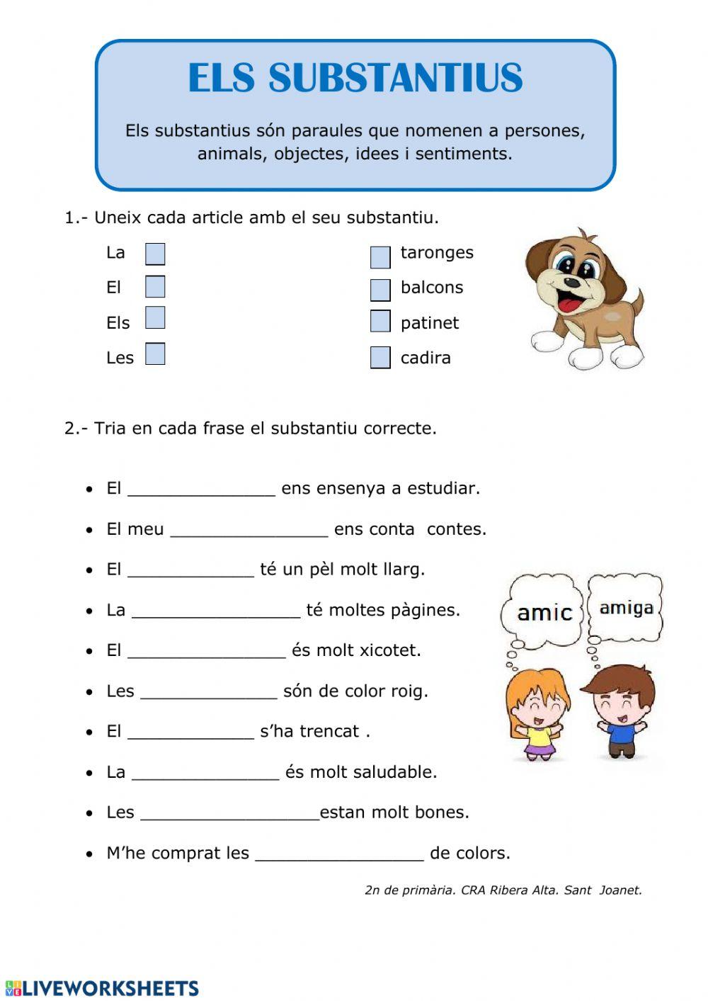 Els substantius 126765 | TereDonet | Live Worksheets