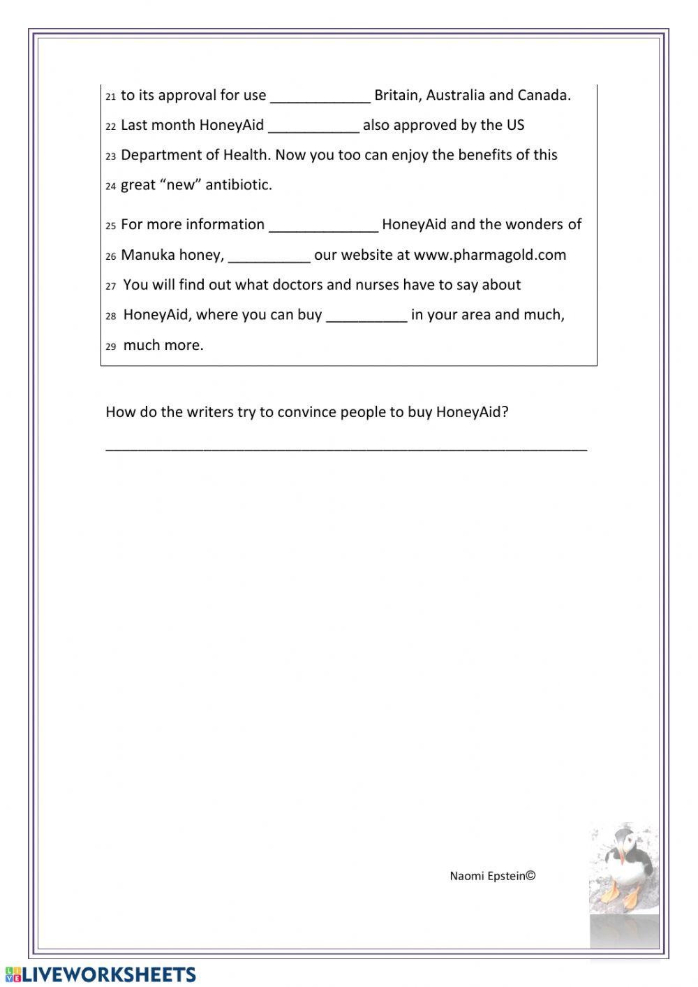 Guided Reading Task Part 4 worksheet | Live Worksheets