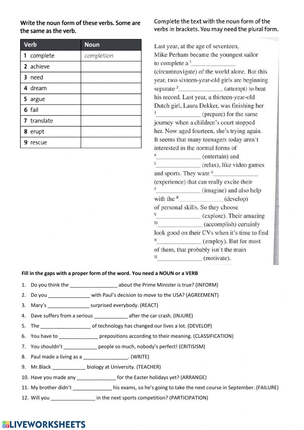 Solutions PreInt 3d ed Unit 2E Word formation (nouns and