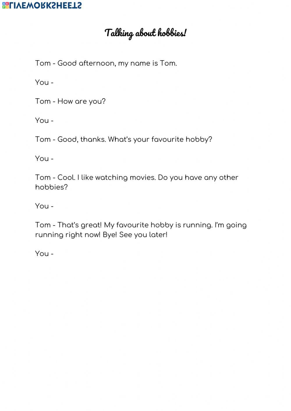 Dialogue what's… | Free Interactive Worksheets | 127229