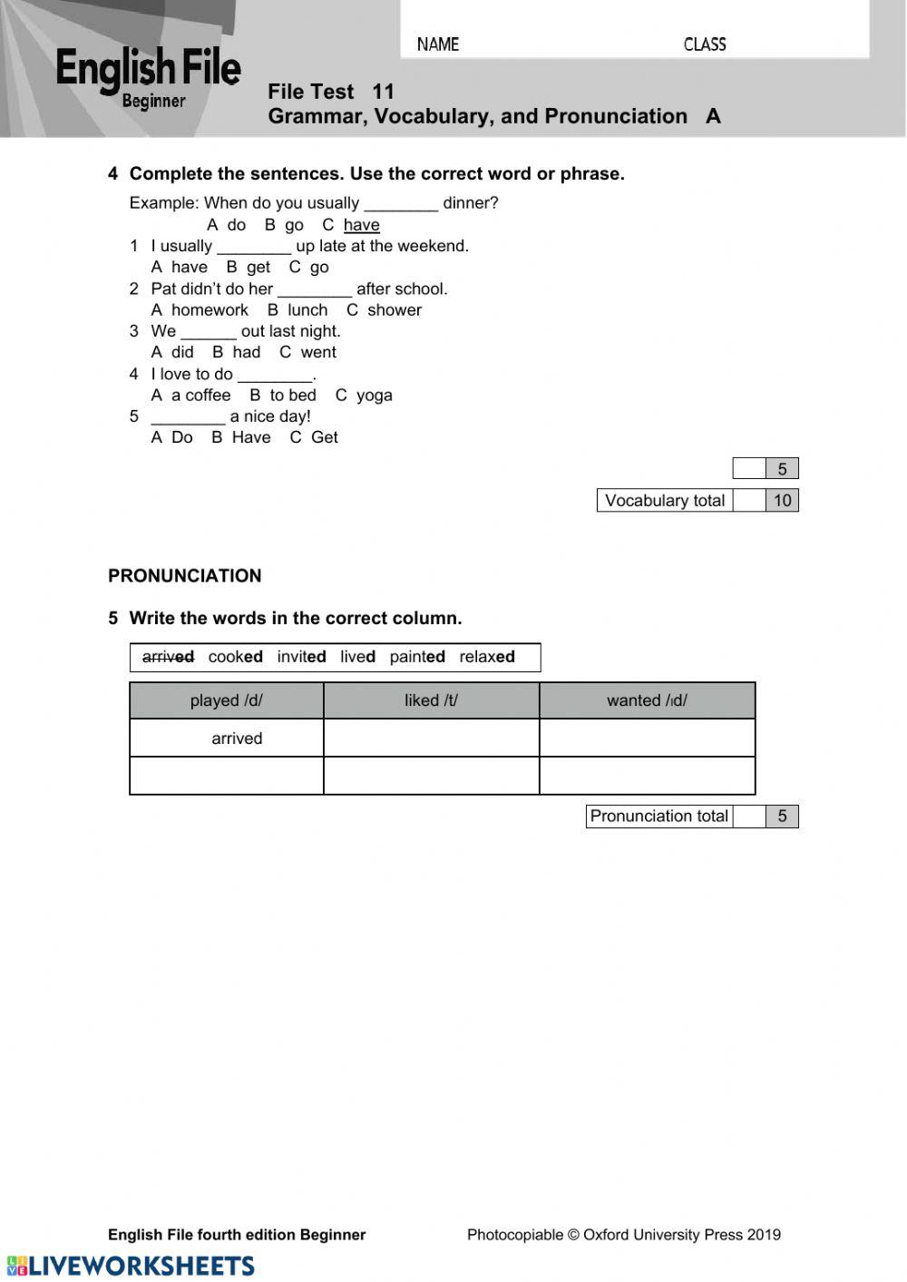 Past Simple Elementary online exercise for Elementary | Live Worksheets