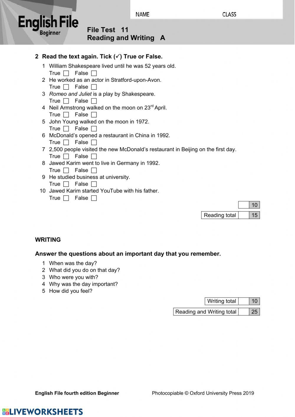 Past Simple Elementary online exercise for Elementary | Live Worksheets