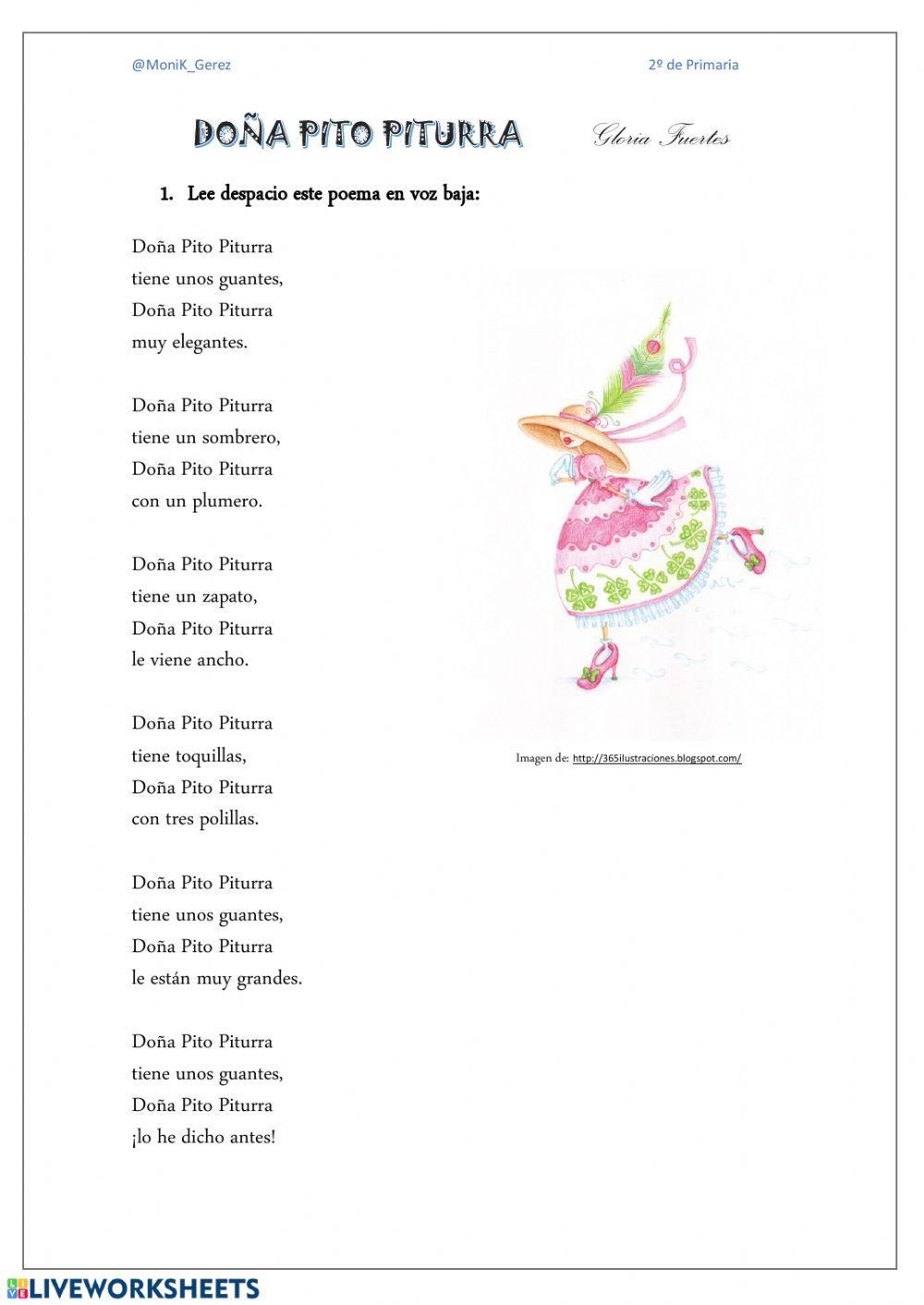 Pito piturra worksheet | Live Worksheets