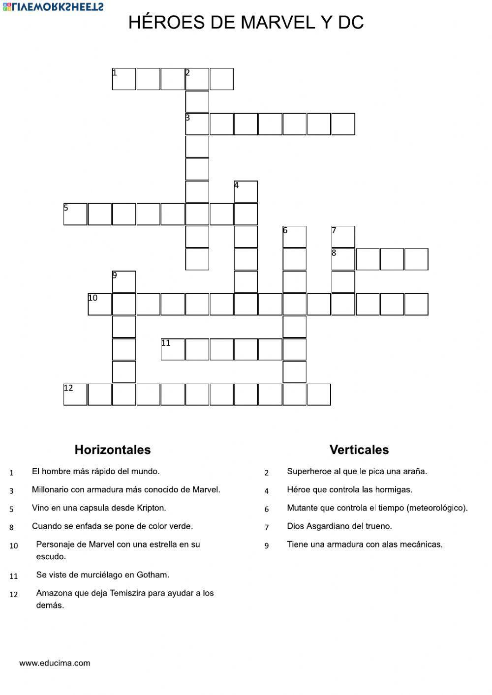 Héroes de marve… | Free Interactive Worksheets | 127834