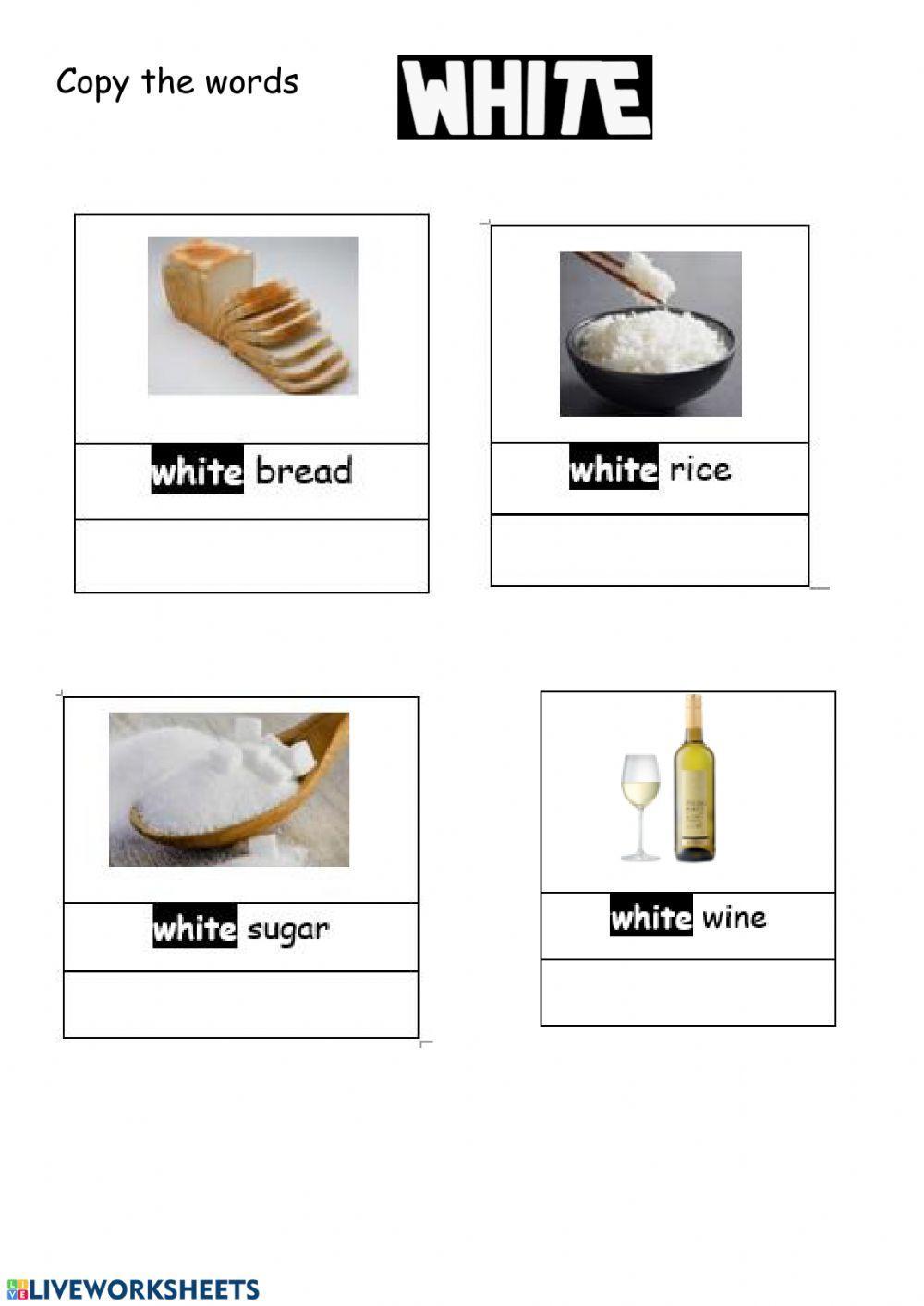 127912 | Colours and food | Tracy Young | LiveWorksheets