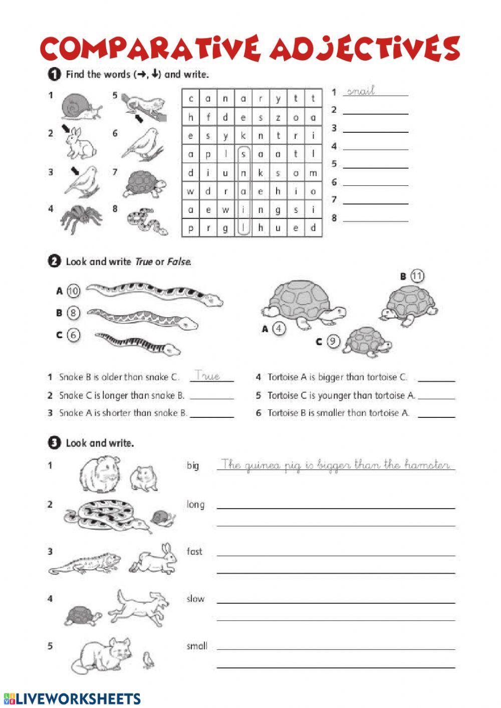 Comparative adj… | Free Interactive Worksheets | 127924