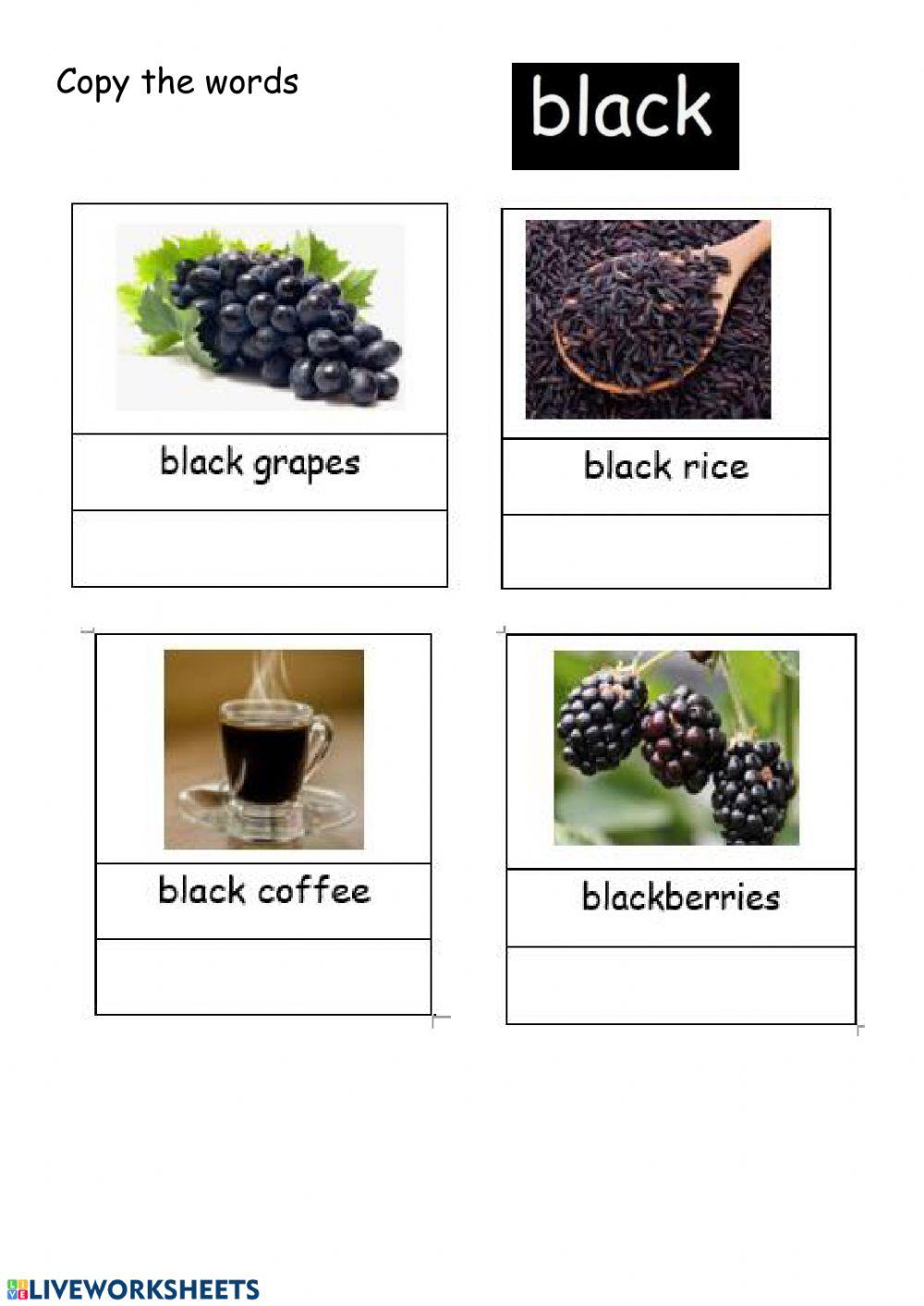 Colours and food 2 worksheet | Live Worksheets