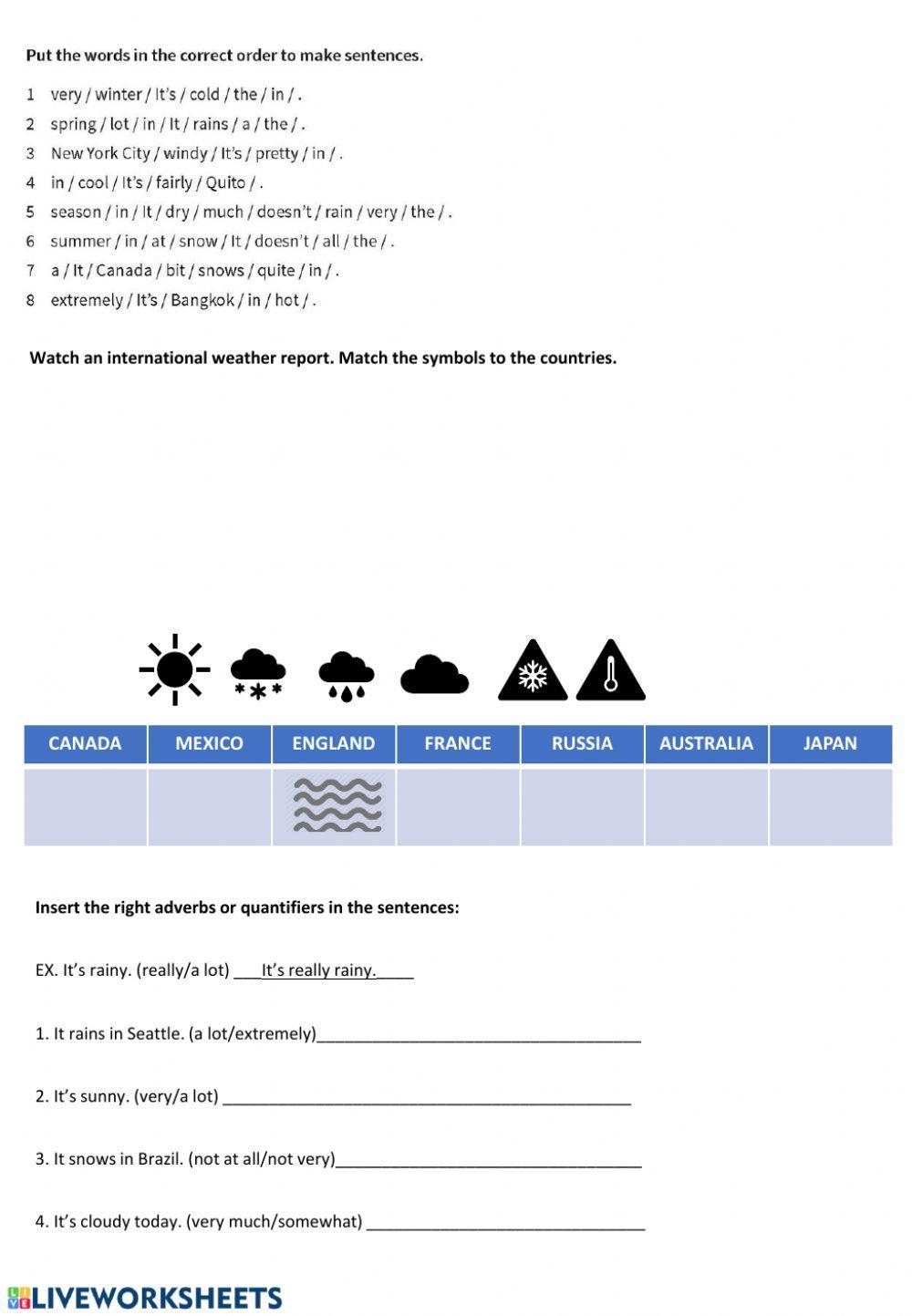 Review weather | Free Interactive Worksheets | 128416