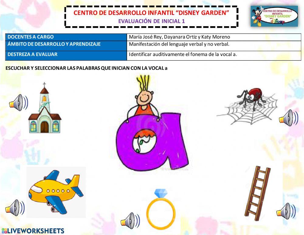 La vocal A | Live Worksheets