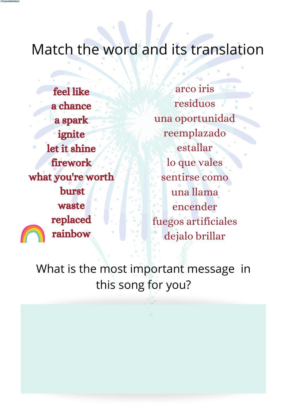 FIREWORK interactive worksheet | Live Worksheets