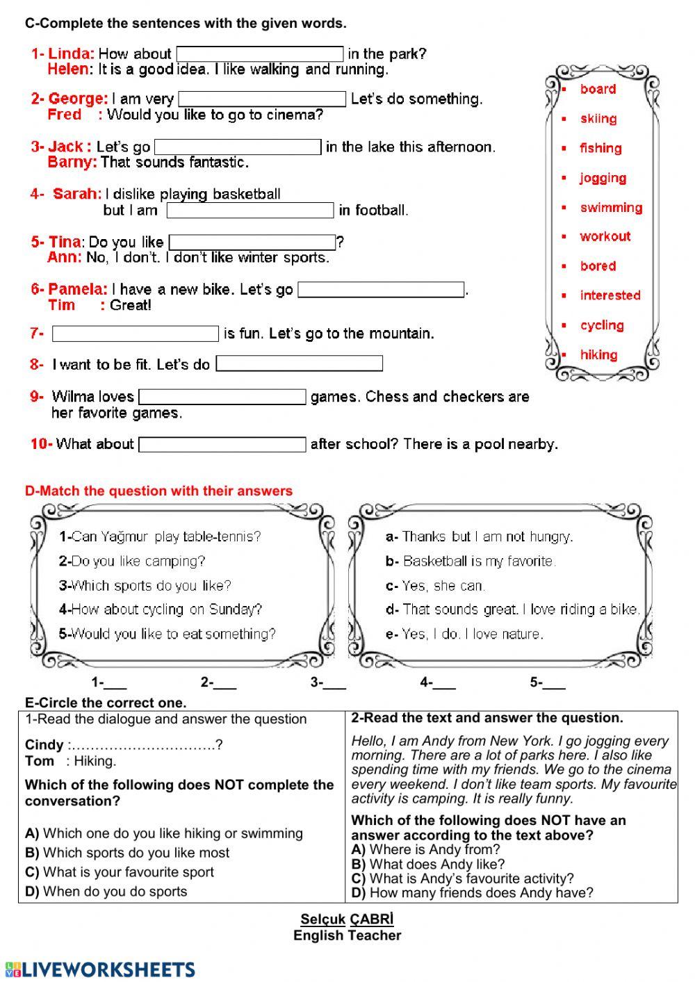5th GRADE UNIT 8 FITNESS online exercise for | Live Worksheets