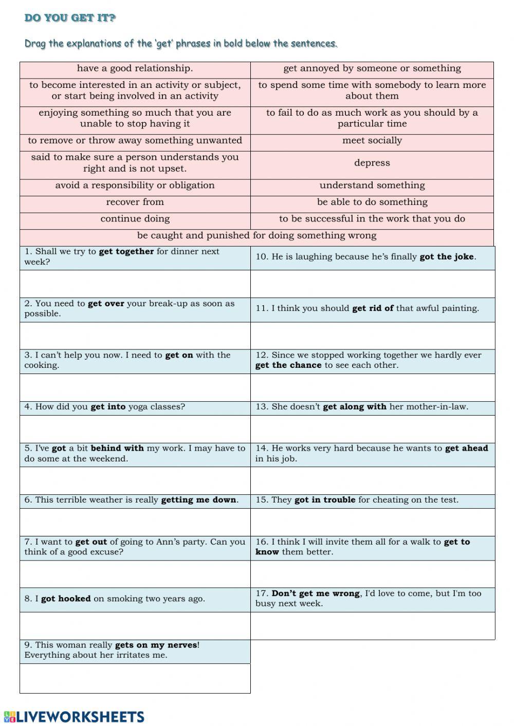 Do you get it worksheet | Live Worksheets