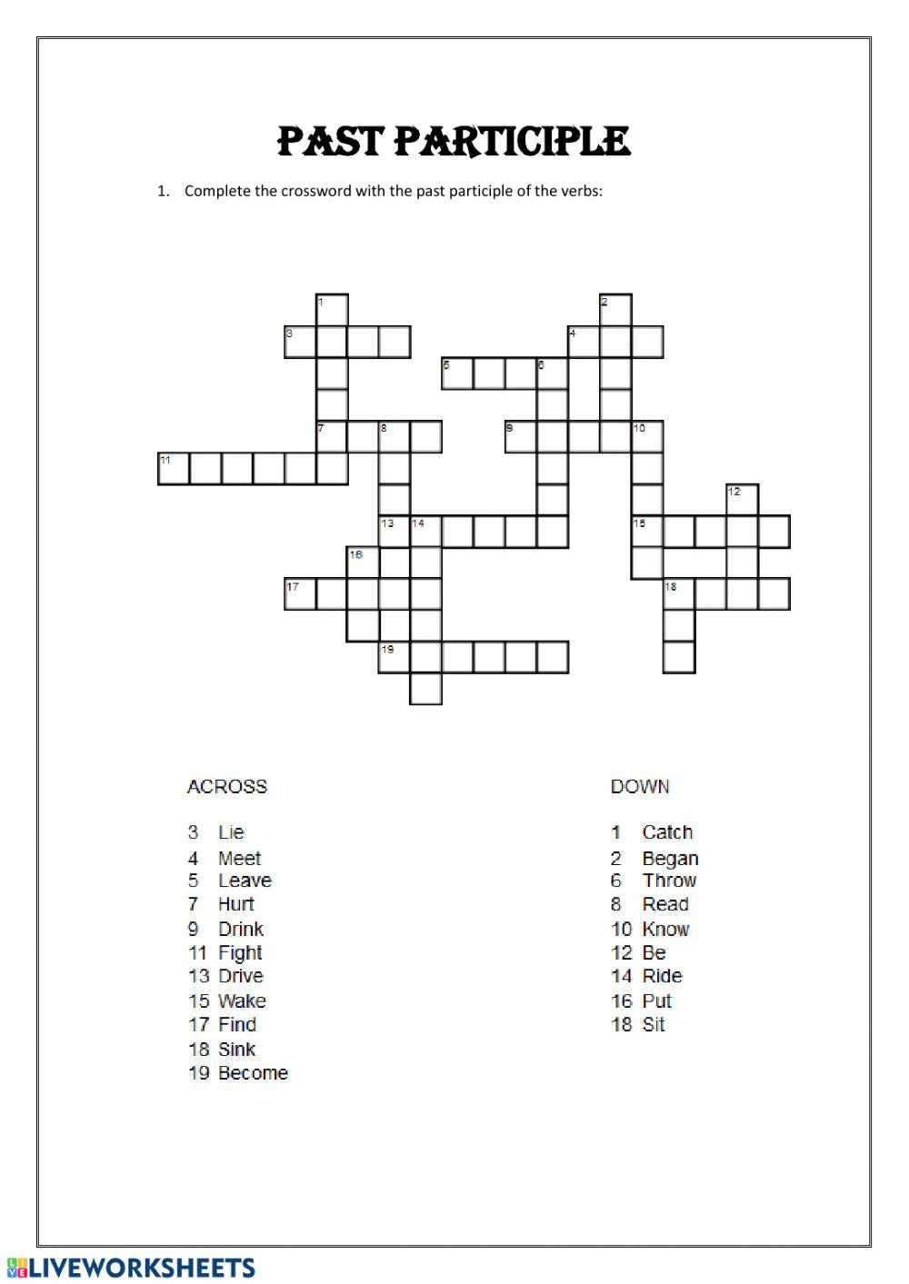 Past participle 129194 | Dity | Live Worksheets