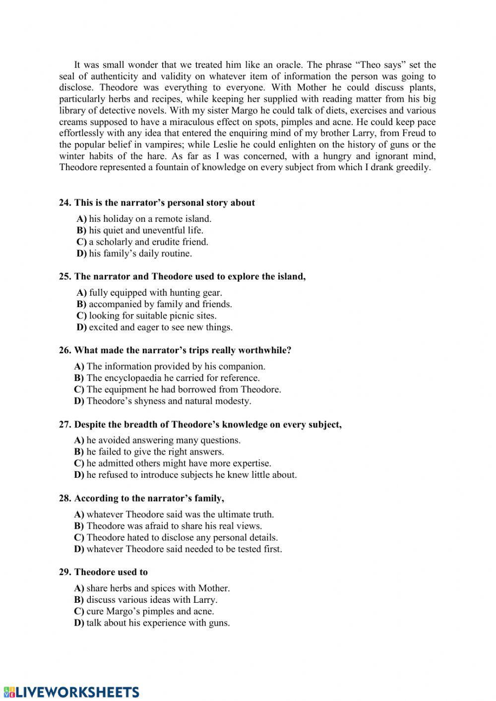State exam practice test 10 worksheet | Live Worksheets