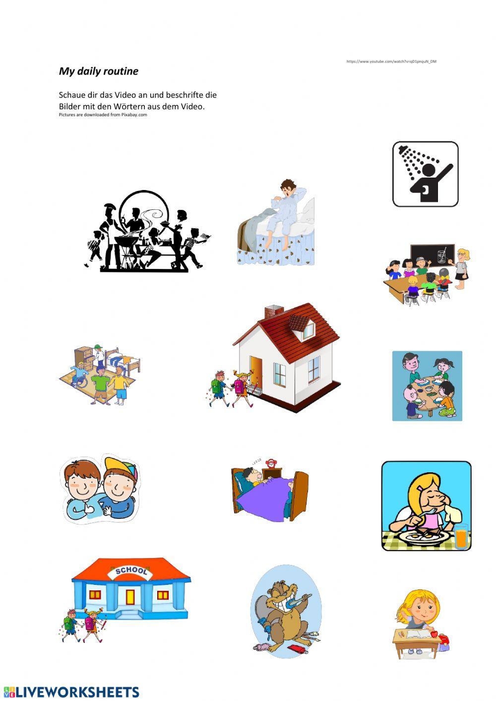 AB - daily routine 129319 | timol88 | Live Worksheets