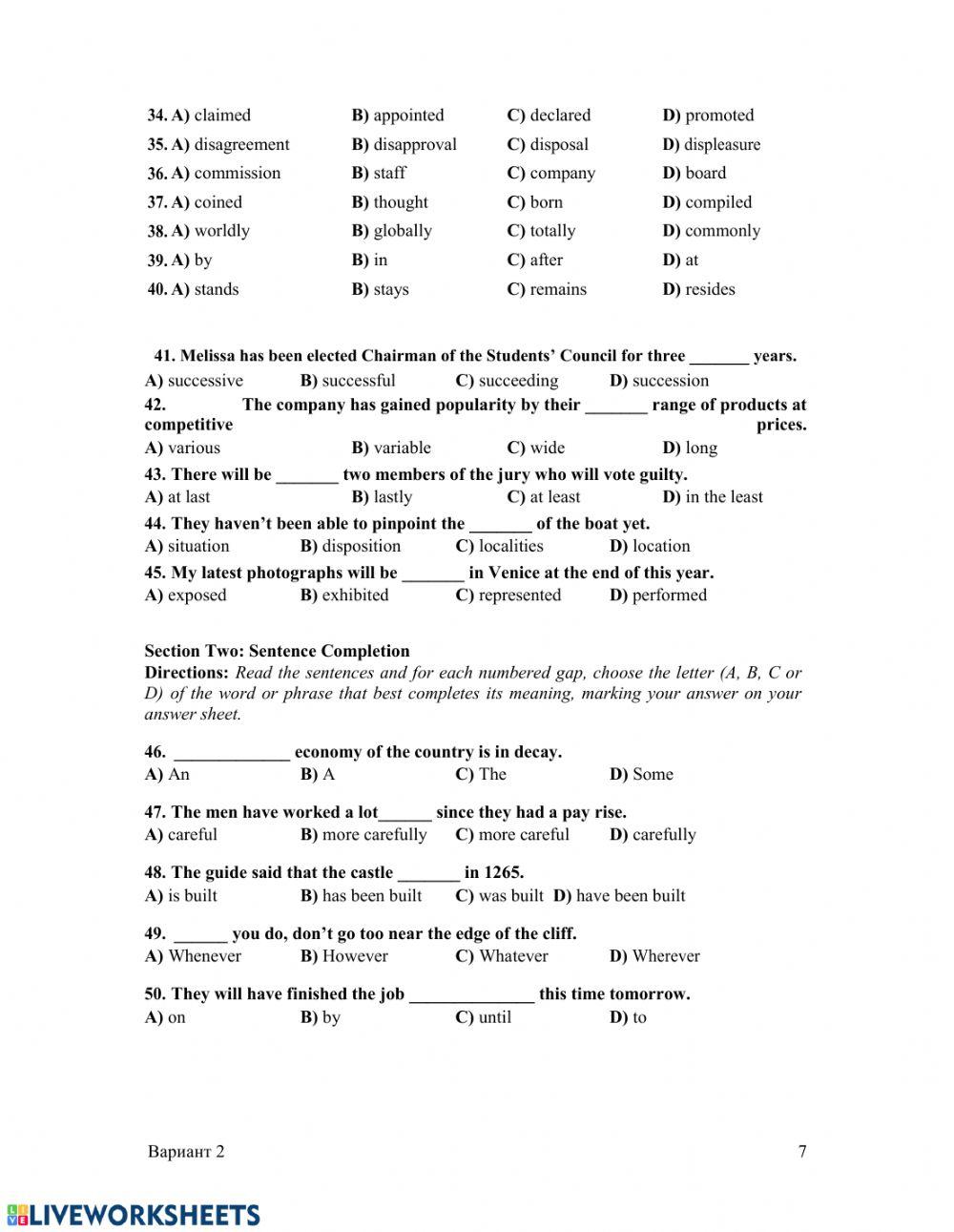 State exam pact… | Free Interactive Worksheets | 129402