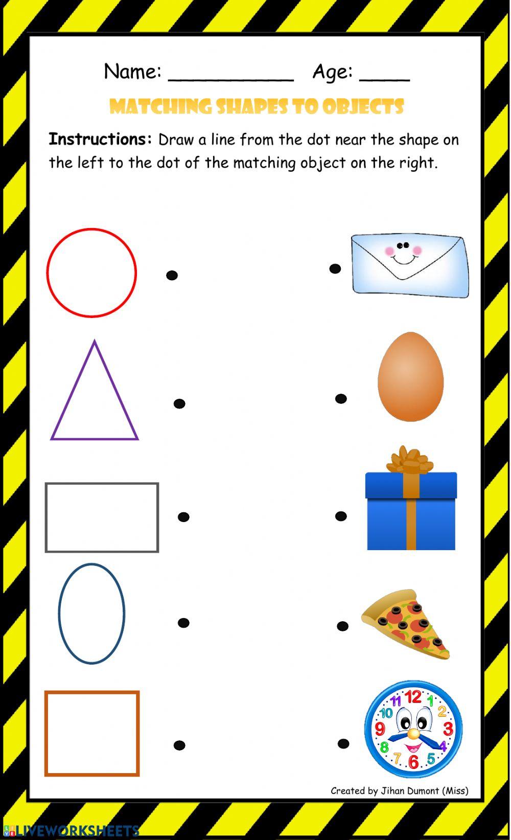 Matching Shapes To Objects Liveworksheets 130590