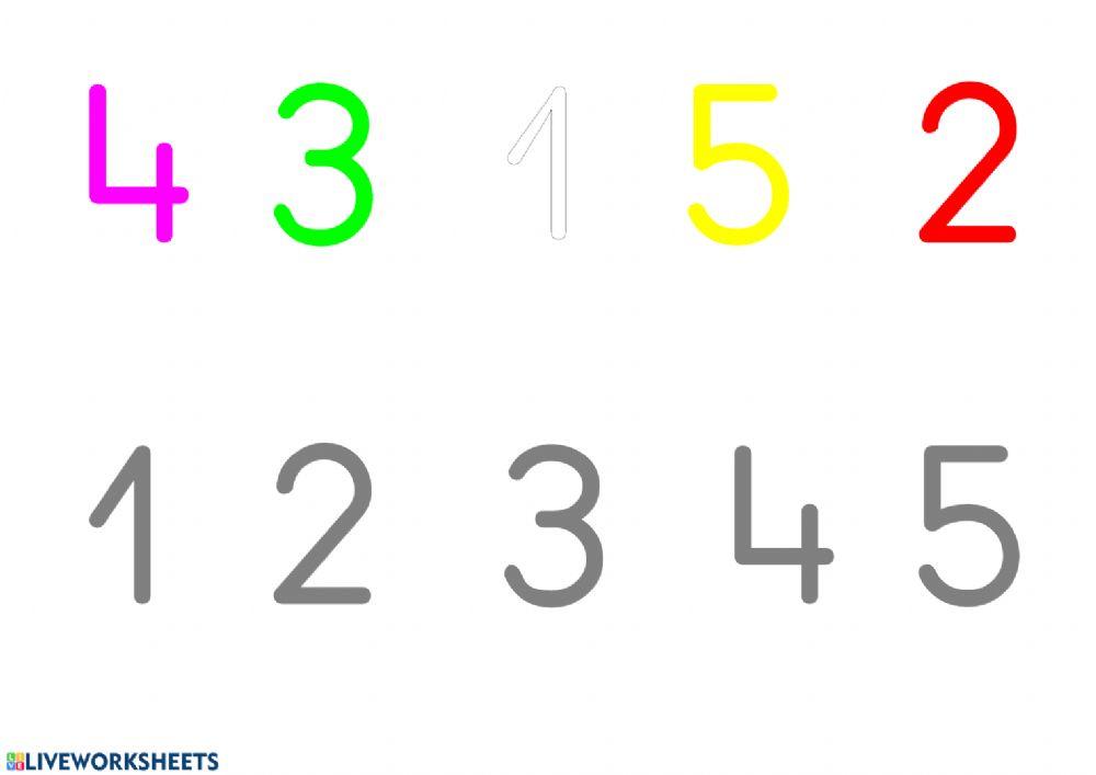 Asociar números 1-10 con sombra worksheet | Live Worksheets