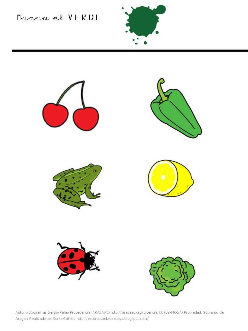 Los colores:el verde worksheet | Live Worksheets