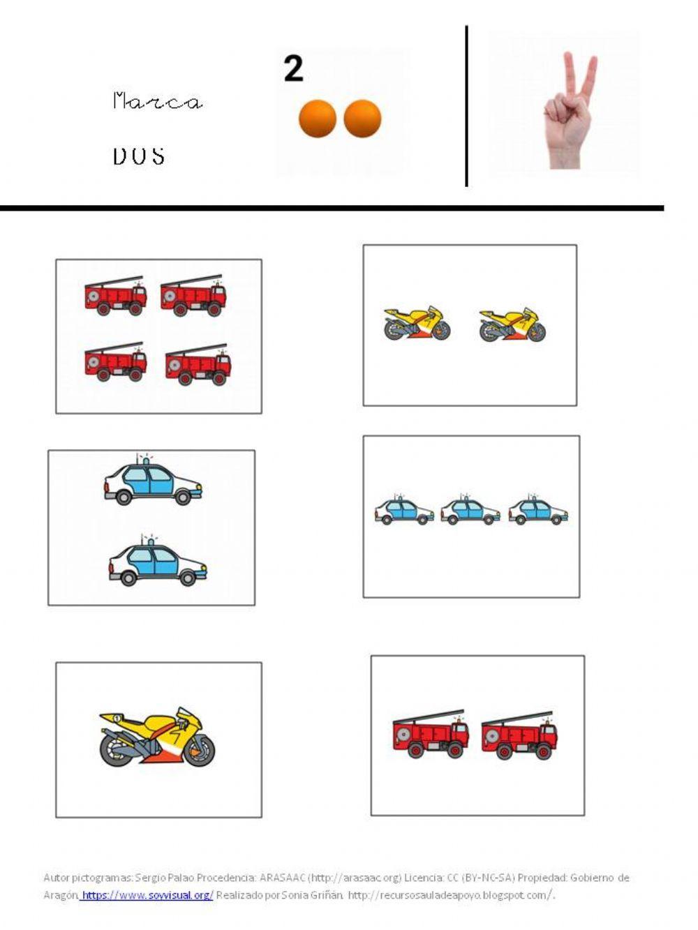 Los números:el dos worksheet | Live Worksheets