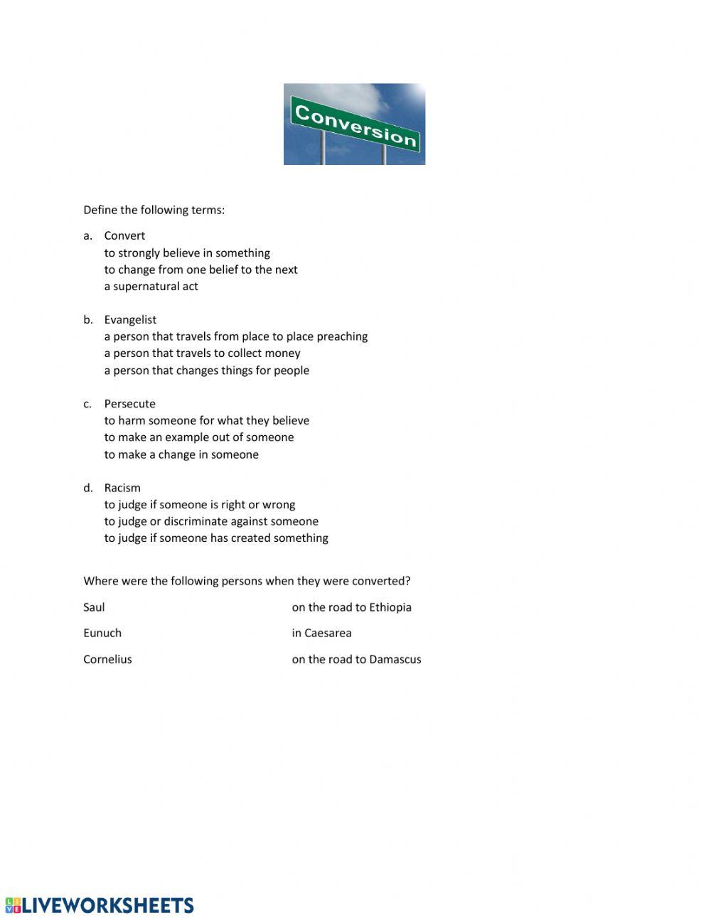 131106 | Conversions Review | NCurtis | LiveWorksheets