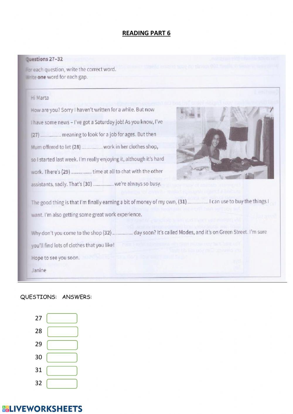 5535698 | PET - Reading part 5 and 6 | lulagz87