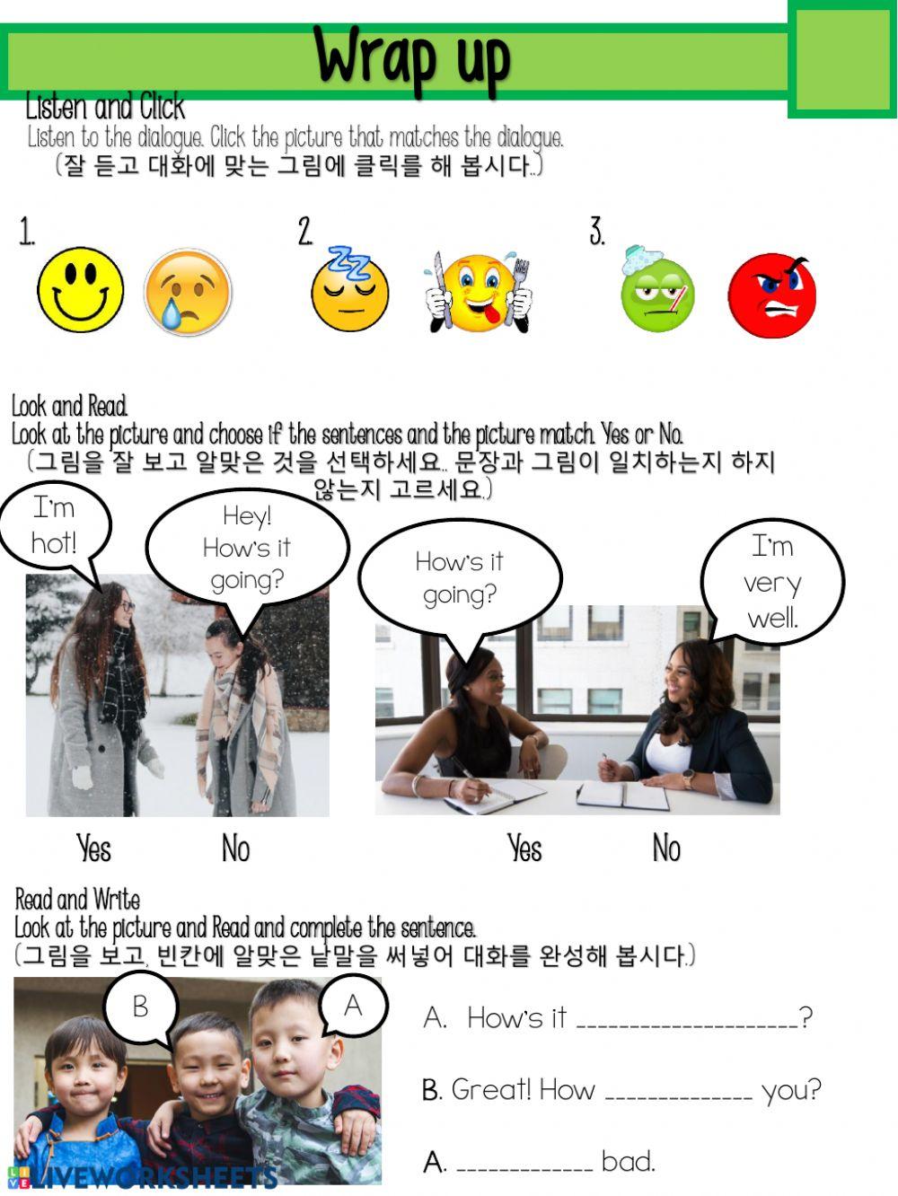 Wrap Up worksheet | Live Worksheets