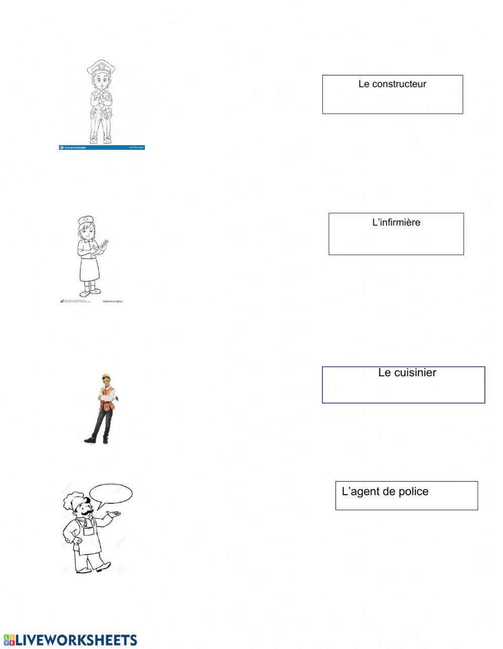 Les metiers 2 worksheet | Live Worksheets