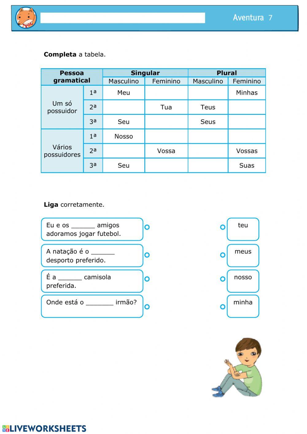 Gramática interactive exercise for 3 | Live Worksheets