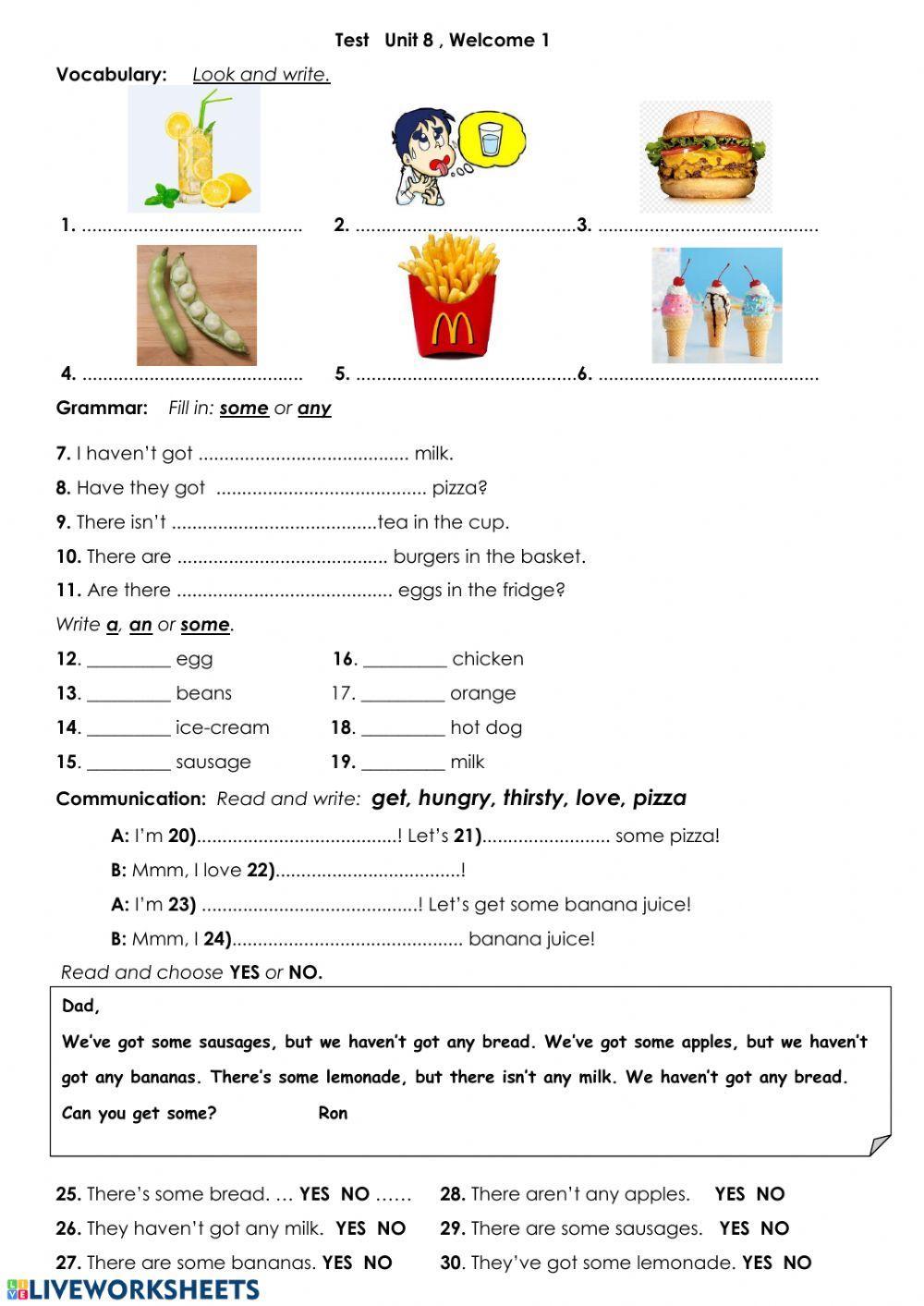 Welcome 1 Unit … | Free Interactive Worksheets | 131613