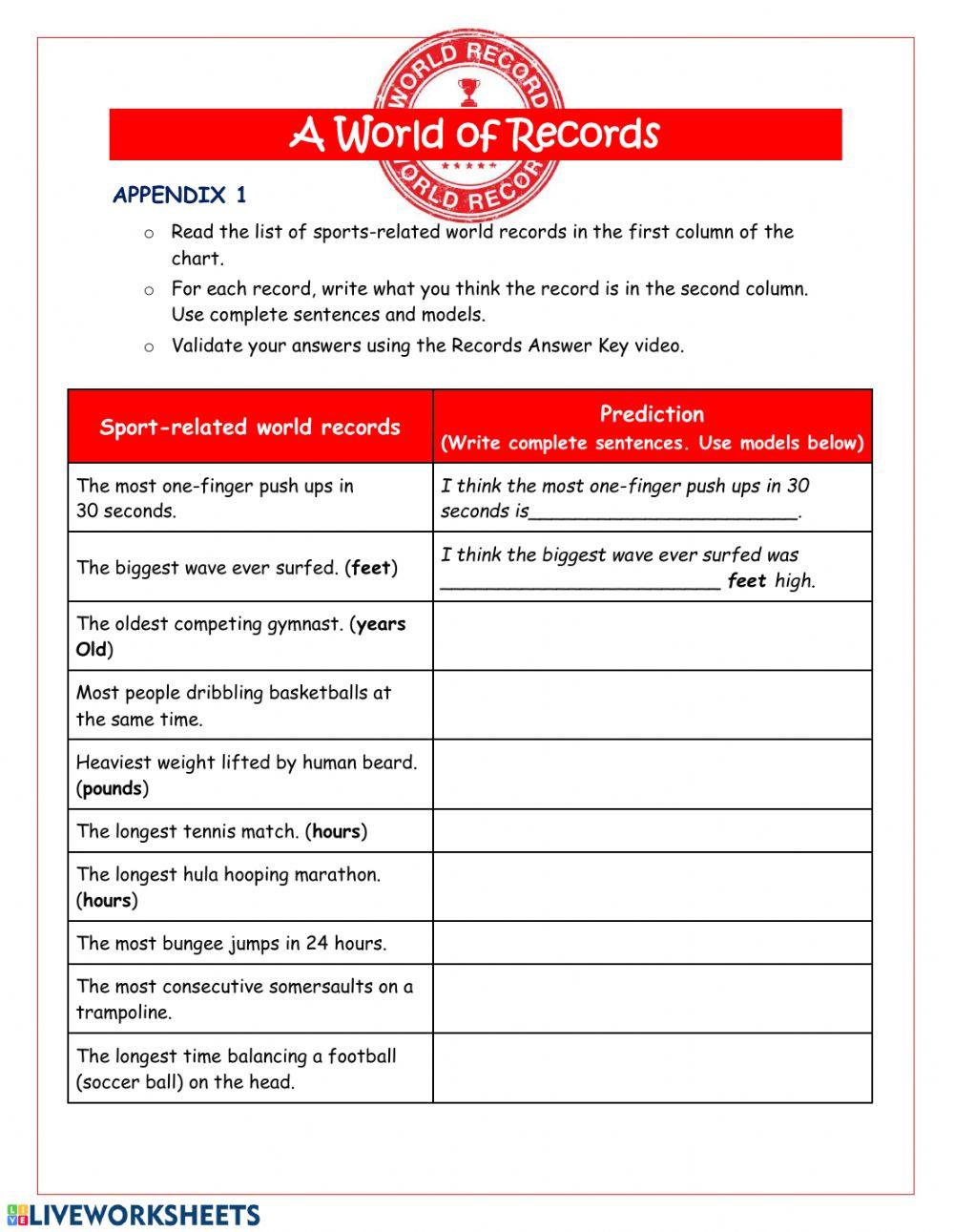 Grade 5 Appendix 1 and 2 04-27 worksheet | Live Worksheets