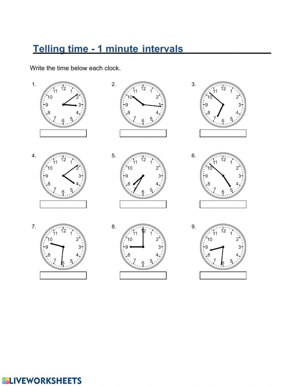 Telling Time worksheet for 1st-2nd | Live Worksheets